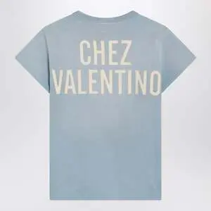 Valentino Garavani Light Blue Panther Lady T-shirt - Gray