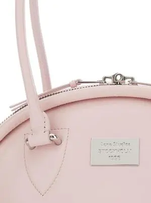 Acne Studios Pink Handbag With Two Top Handles And Logo Plaque On The Front In Leather - Multicolor
