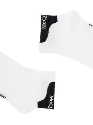 Alexander McQueen Woman's White Cotton Socks With Logo