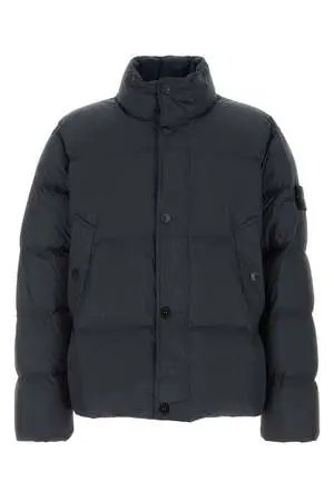 Stone Island Navy Nylon Down Jacket - Blue