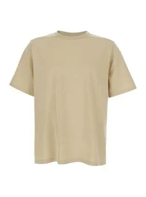 Rick Owens T-shirt 'brad' Beige With Crew Neck And Short Sleeves In Cotton For - Cream