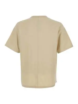 Rick Owens T-shirt 'brad' Beige With Crew Neck And Short Sleeves In Cotton For - Cream