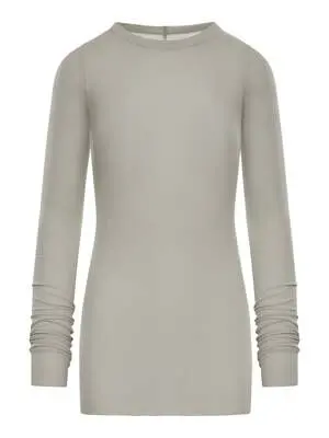 Rick Owens Ribbed Sweater In Semi-transparent Fabric - Cream