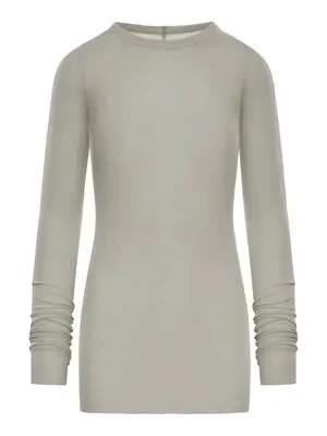 Rick Owens Ribbed Sweater In Semi-transparent Fabric - Cream