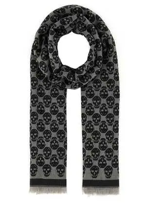 Alexander McQueen Embroidered Wool Blend Foulard - Multicolor