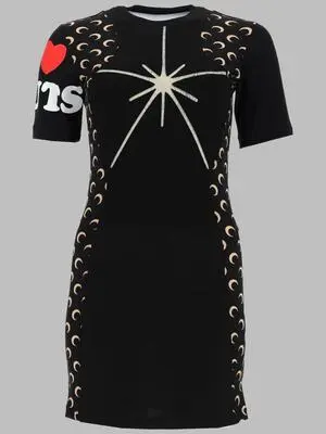 MARINE SERRE Upcycled Mini Dress - Black