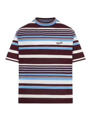 Prada Striped Cotton Crew Neck Sweater - Multicolor