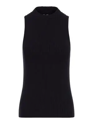 Rick Owens Ribbed Sleeveless Top - Black
