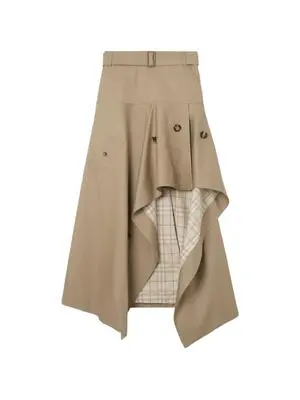 Burberry Cotton Long Skirt - Multicolor