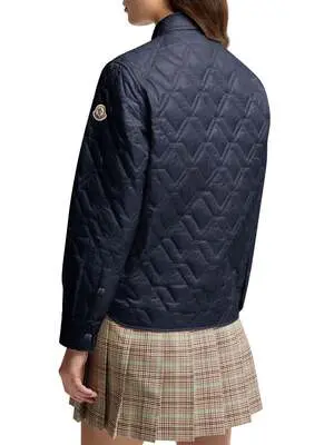 Moncler Diamond Quilted Padded Shirt Jacket - Multicolor
