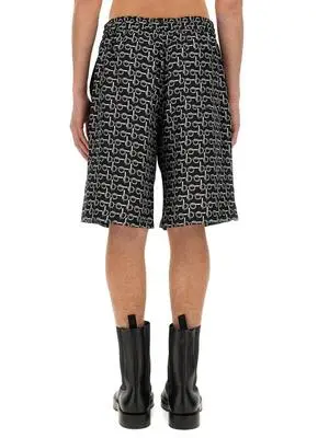 Burberry All Over Print Bermuda Shorts - Black