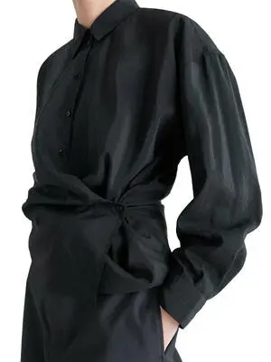 LEMAIRE Straight Collar Twisted Shirt - Black
