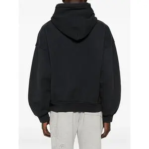 Rhude Eagle Motif Logo Print Hoodie - Black