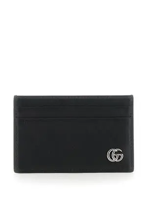 Gucci Cardholder With Gg Plate On The Front In Black Leather For - Multicolor