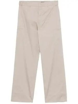 Fendi Straight-cut Cargo Cotton Trousers - Gray