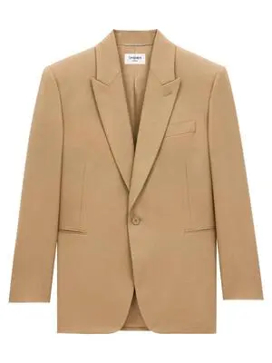 Saint Laurent Wool Gabardine Single-breasted Jacket - Multicolor