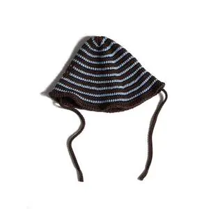 Miu Miu Cotton Striped Hat - Brown