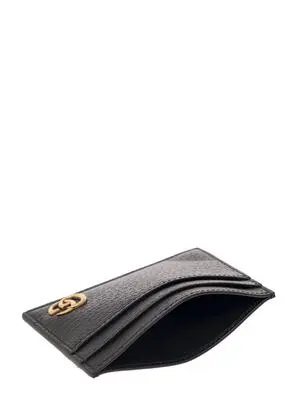 Gucci Cardholder 'gg Marmont' With Gg Logo On The Front In Black Leather For - Multicolor