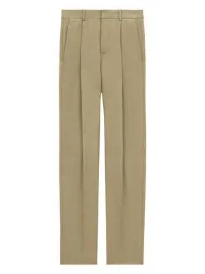 Saint Laurent Wool Gabardine High-waisted Carrot Trousers - Multicolor