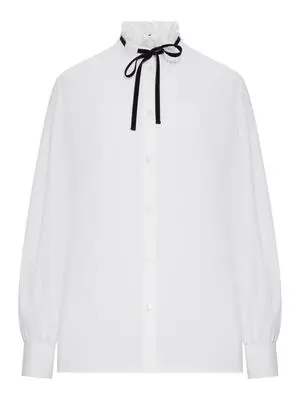 Valentino Garavani Poplin Shirt With Ruffled Collar - White