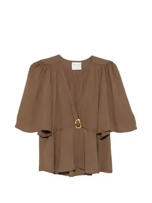FORTE_FORTE V-necked Top - Multicolor