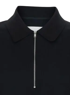 JIL SANDER Polo Shirt With Front Zip Closure And Classic Collar In Cotton For - Black