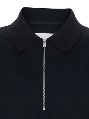 JIL SANDER Polo Shirt With Front Zip Closure And Classic Collar In Cotton For - Black