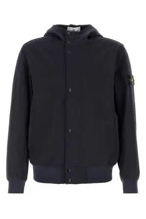 Stone Island Navy Stretch Polyester Jacket - Blue