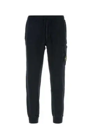 Stone Island Slate Cotton Joggers - Black
