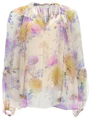 Zimmermann Luna Floral Silk Blouse - Multicolor