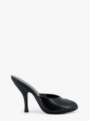 JUDE Leather Date Mule Sandals - Black