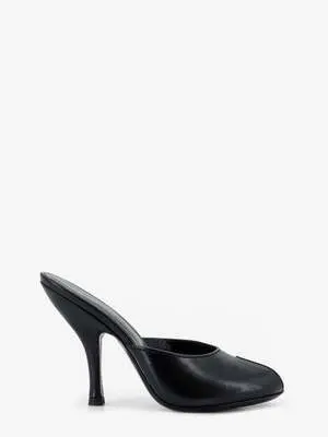 JUDE Leather Mule Sandals - Black