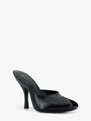 JUDE Leather Mule Sandals - Black