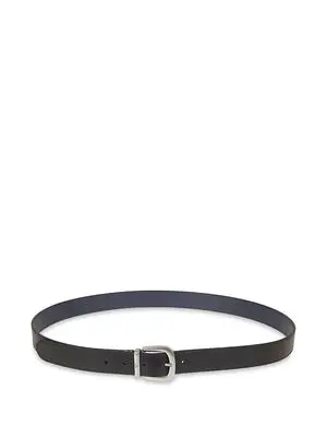 Valentino Garavani Mini V Logo Reversible Leather Belt - Black