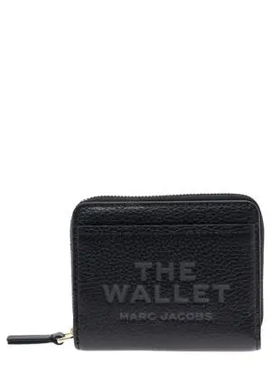 Marc Jacobs Marc Jacobs Women Wallet 'The Mini' With Engraved Logo On Front In Black Pebbled Leather For Women Multicolor