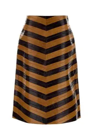 Fendi Two-tone Leather Skirt - Multicolor