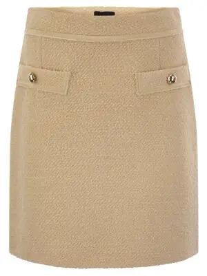 FAY Wool Short Skirt - Cream