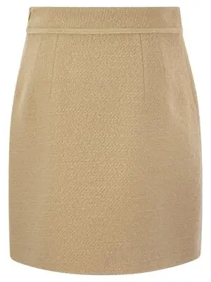 FAY Wool Short Skirt - Cream
