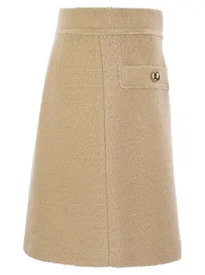 FAY Wool Short Skirt - Cream