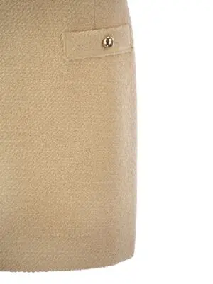 FAY Wool Short Skirt - Cream