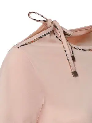 Burberry Check Bow Cotton T-shirt - Multicolor