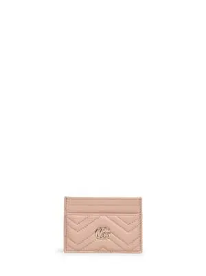 Gucci Gucci Women Pinkish Beige Gg Marmont Card Holder Multicolor