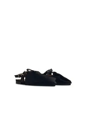GANNI Polyester Big Bow Ballet Flats - Black
