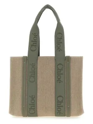 Chloé Medium 'woody' Shopping Bag - Green