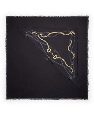 Gucci Gg Wool Silk Jacquard Cape - Black
