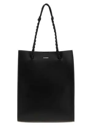 JIL SANDER Leather Tangle Shopping Bag - Black