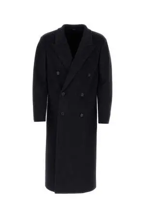 Fendi Navy Wool Blend Coat - Blue