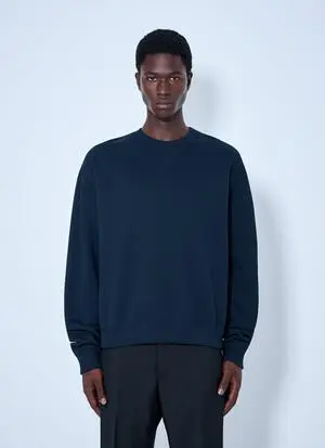 JIL SANDER Cotton Crewneck Sweatshirt - Blue