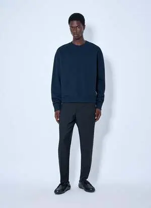 JIL SANDER Cotton Crewneck Sweatshirt - Blue