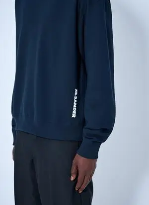 JIL SANDER Cotton Crewneck Sweatshirt - Blue